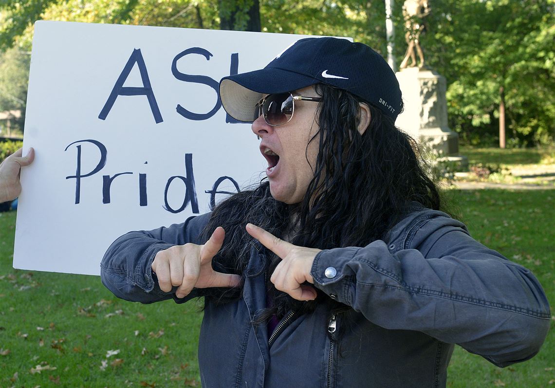 Small group of protesters criticizes deaf school's program | Pittsburgh ...