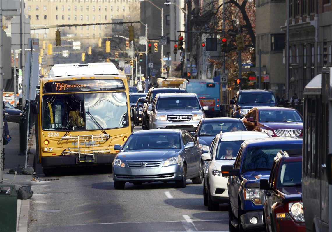 Viewing Oakland through the windshield of a Port Authority bus driver ...