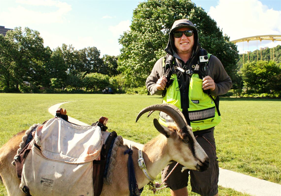 Man walking goat across U.S. pauses in Pittsburgh | Pittsburgh Post-Gazette