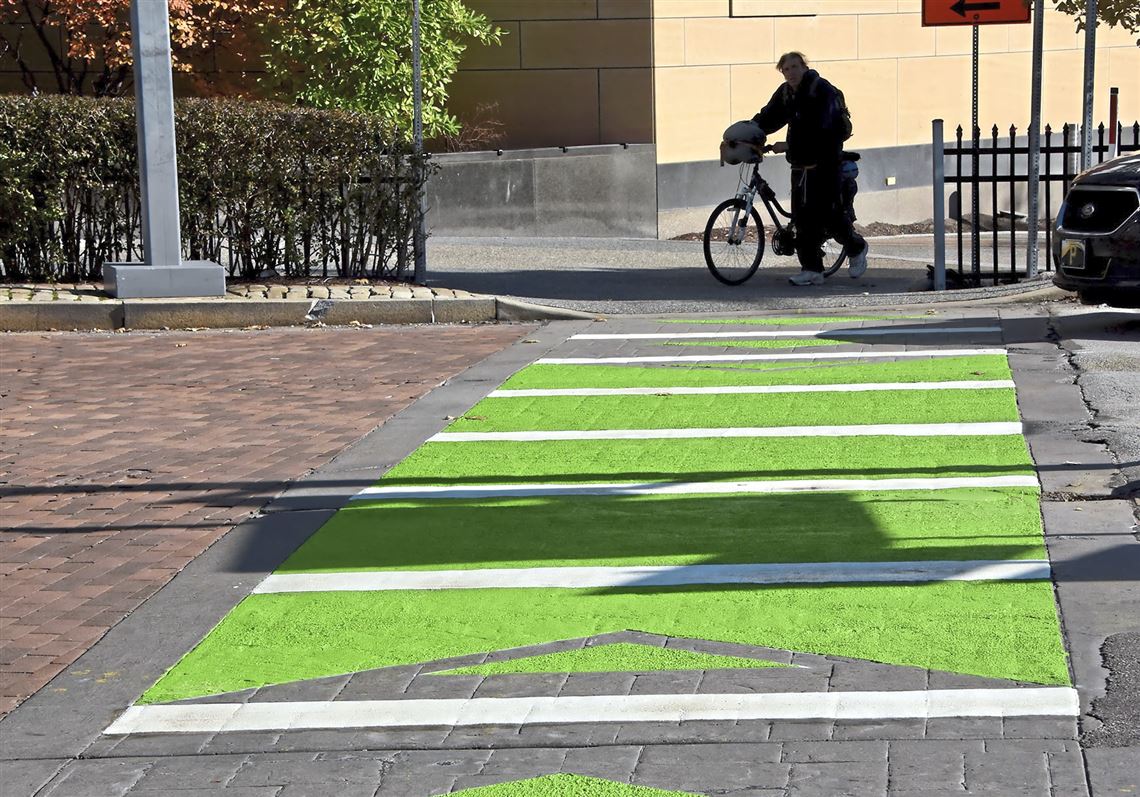 Colorful crosswalk connects Eliza Furnace Trail to Downtown Pittsburgh ...