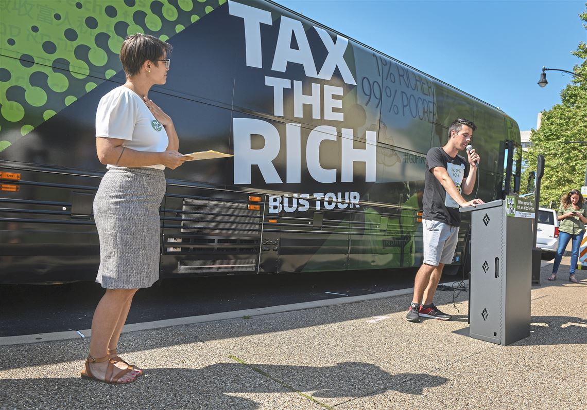 Tax the Rich National Bus Tour makes a stop at Pitt | Pittsburgh Post ...