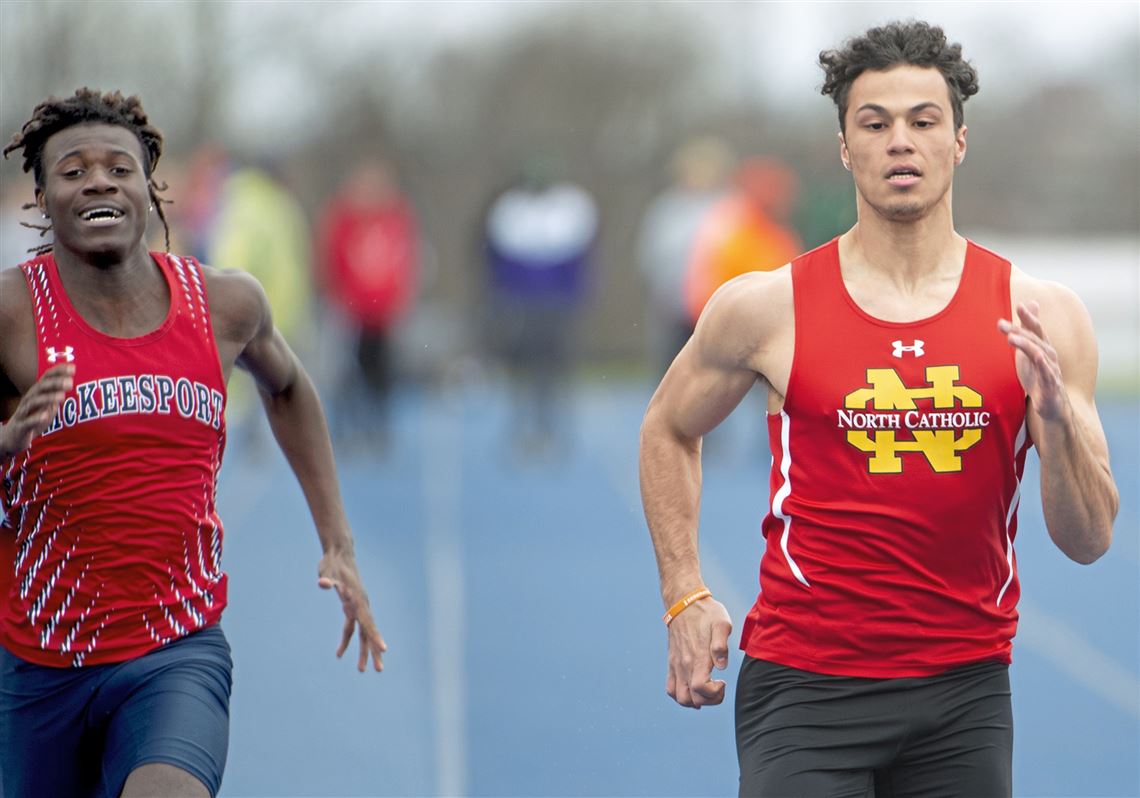 North Catholic’s Trevor Paschall, Upper St. Clair’s Dani Prunzik sprint ...