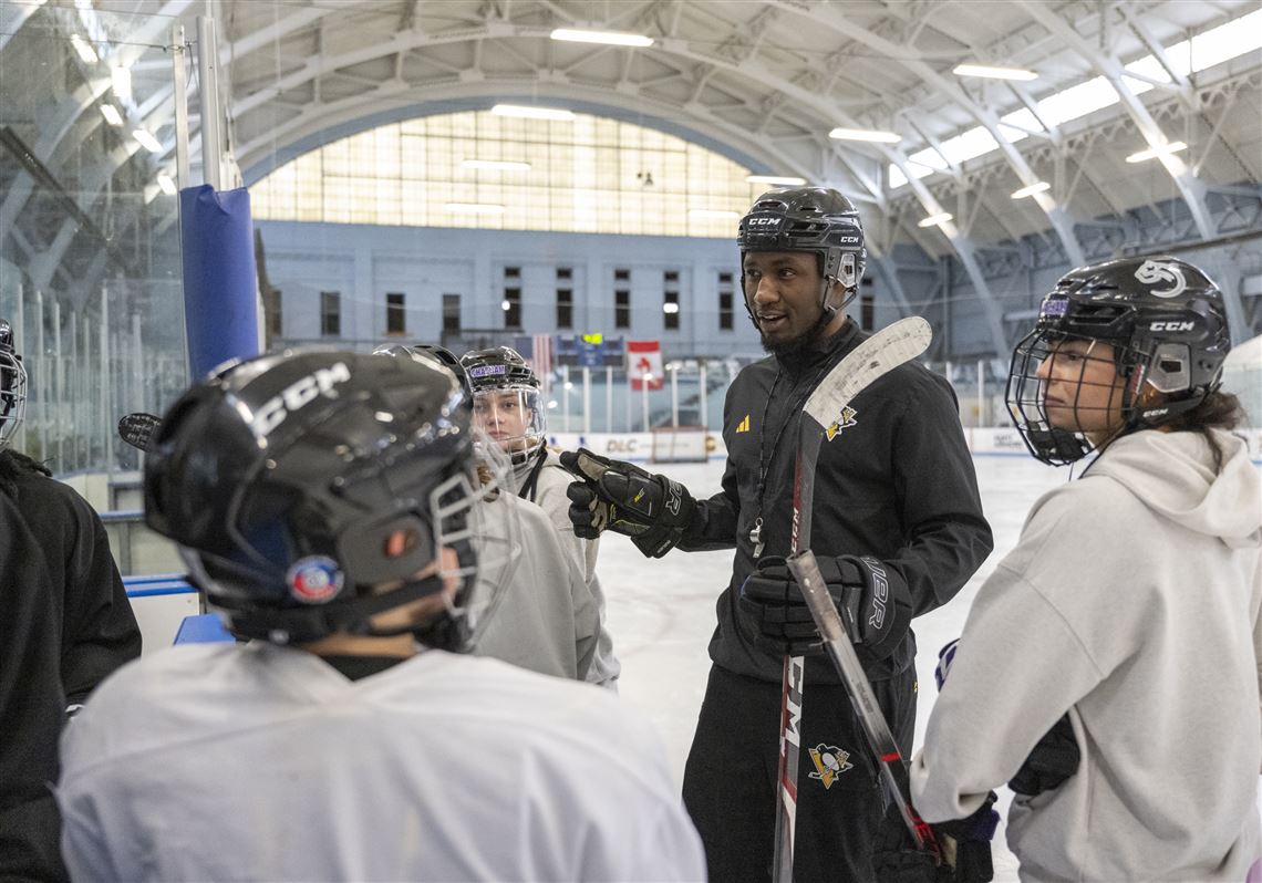 Former Pittsburgh Penguins prospect Jaden Lindo leads community youth programs at the Highmark ...