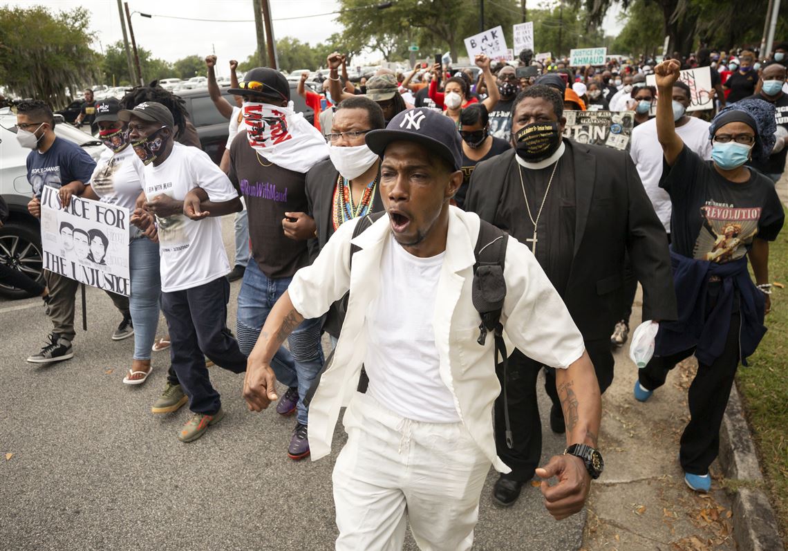Hundreds demand justice for Arbery at Georgia rally | Pittsburgh Post ...