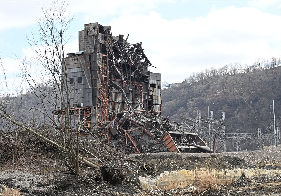 Destruction of boiler house at old Cheswick plant doesn’t go quite as ...