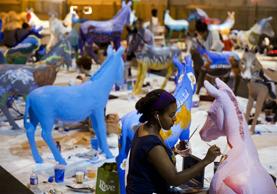 Fracking foes put fake feces under donkey art displays | Pittsburgh ...