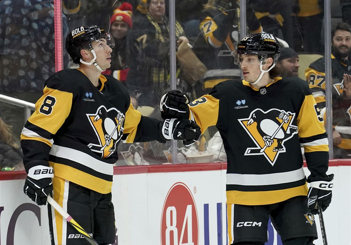 Newcomer Philip Tomasino, power play propel Penguins past Flames for season-best 3rd straight ...