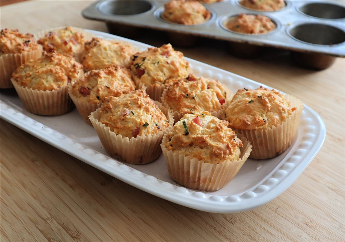 Ham, cheese and chive muffins are an easy breakfast or snack ...