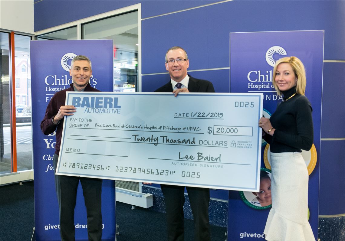 Baierl Automotive donates $20,000 to Children’s Hospital Free Care Fund ...
