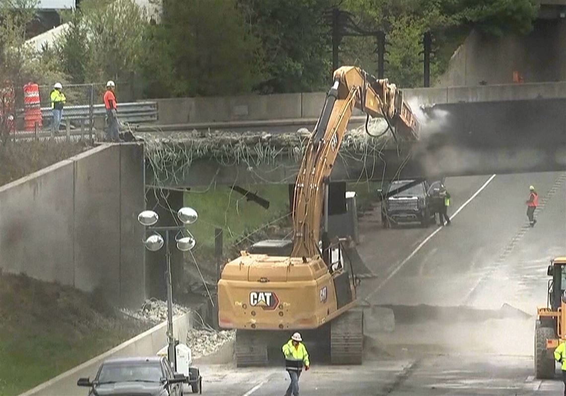 Traffic snarled as workers begin removing I-95 overpass scorched in ...