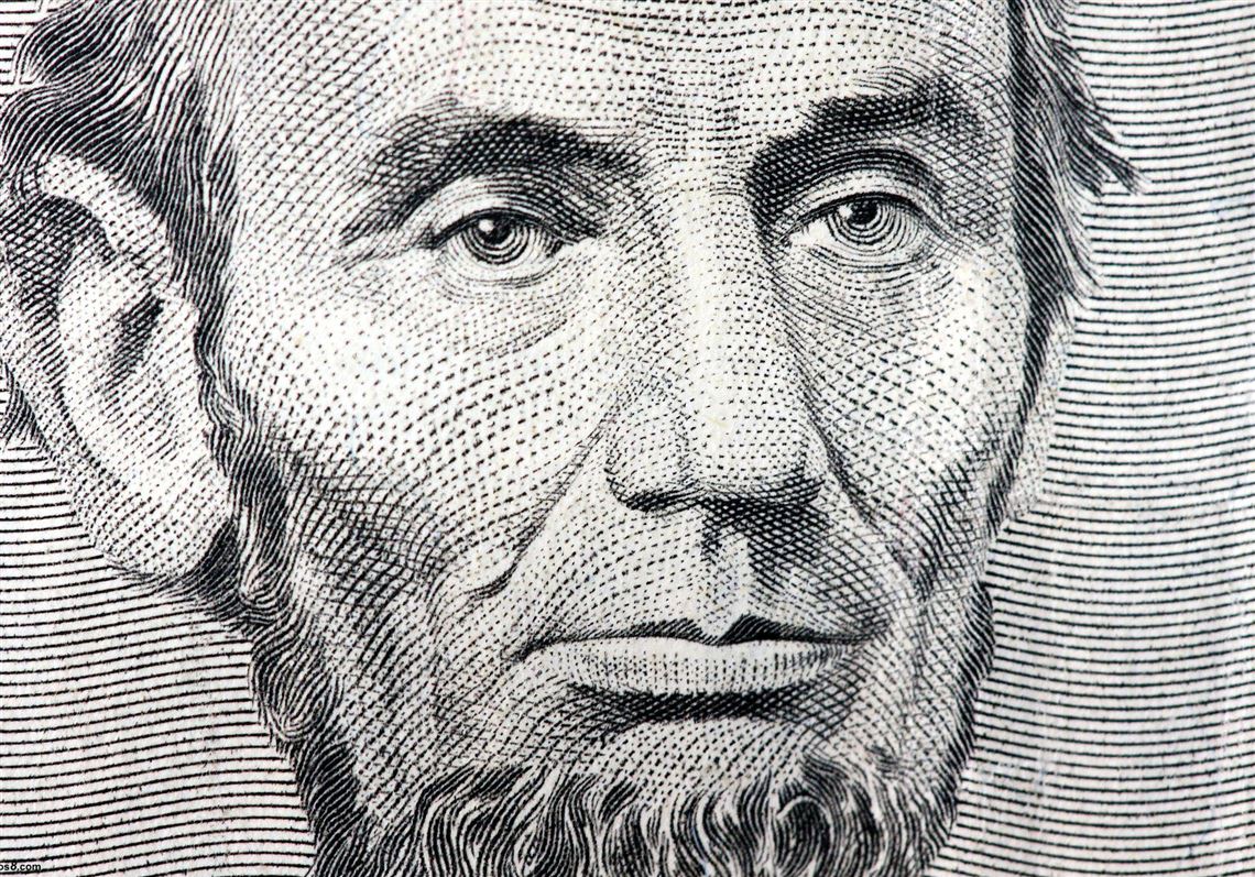 Abraham Lincoln 5 Dollar Bill Black And White