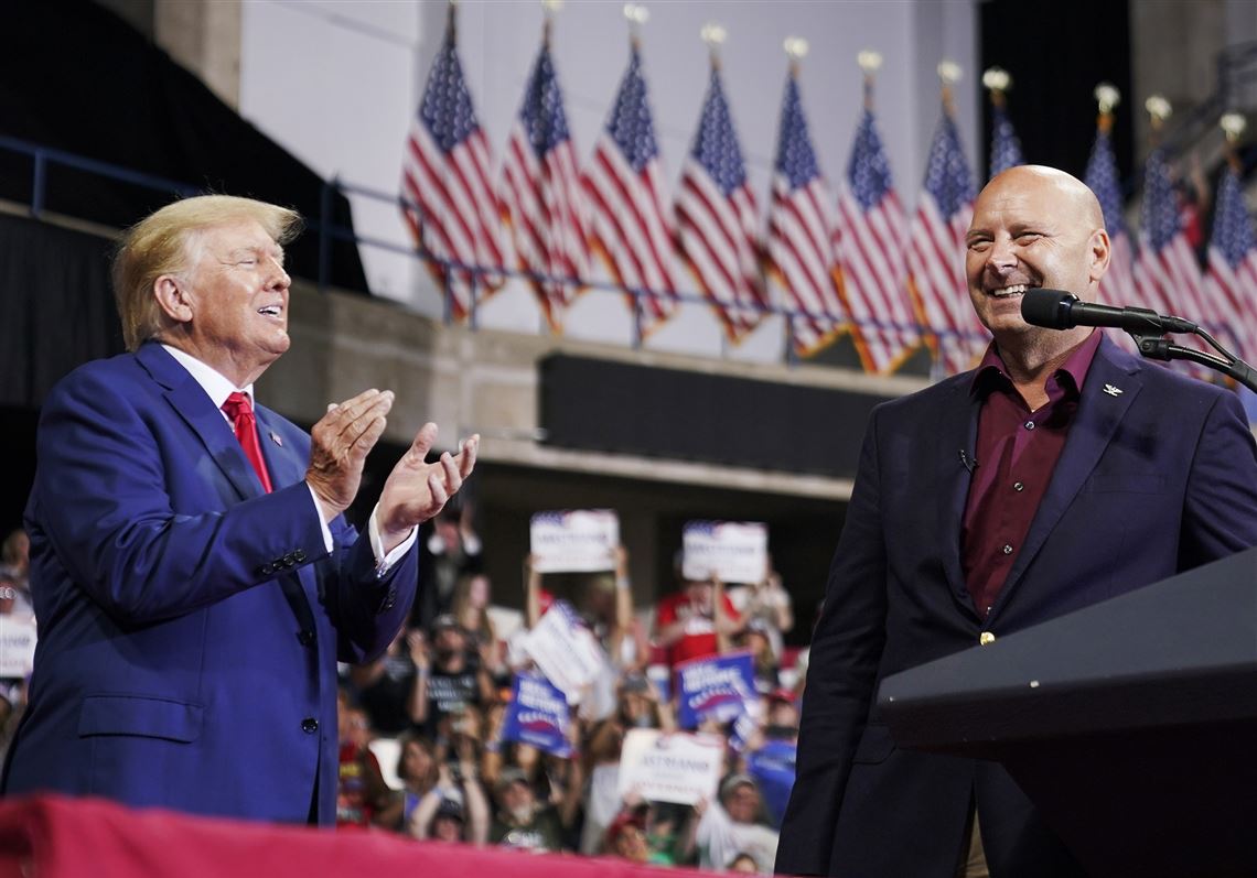 Former President Trump stumps for Doug Mastriano again during telephone ...