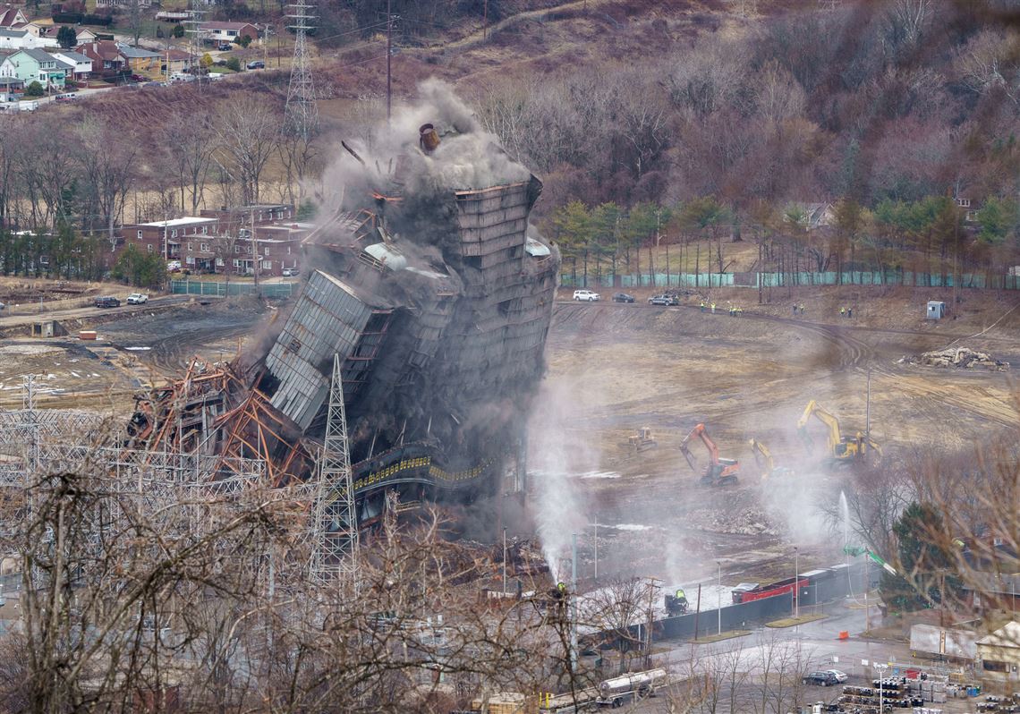 Last section of former Cheswick power plant demolished | Pittsburgh ...